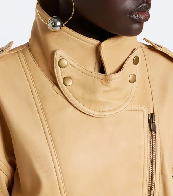 Isabel Marant Étoile Farza Leather Jacket - Beige