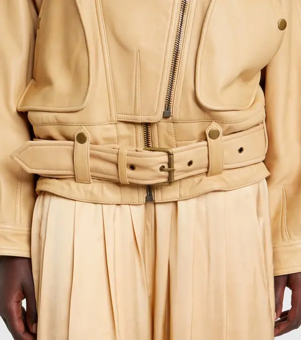 Isabel Marant Étoile Farza Leather Jacket - Beige