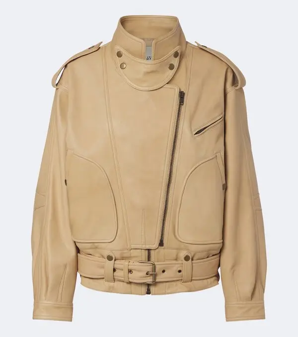 Isabel Marant Étoile Farza Leather Jacket - Sand