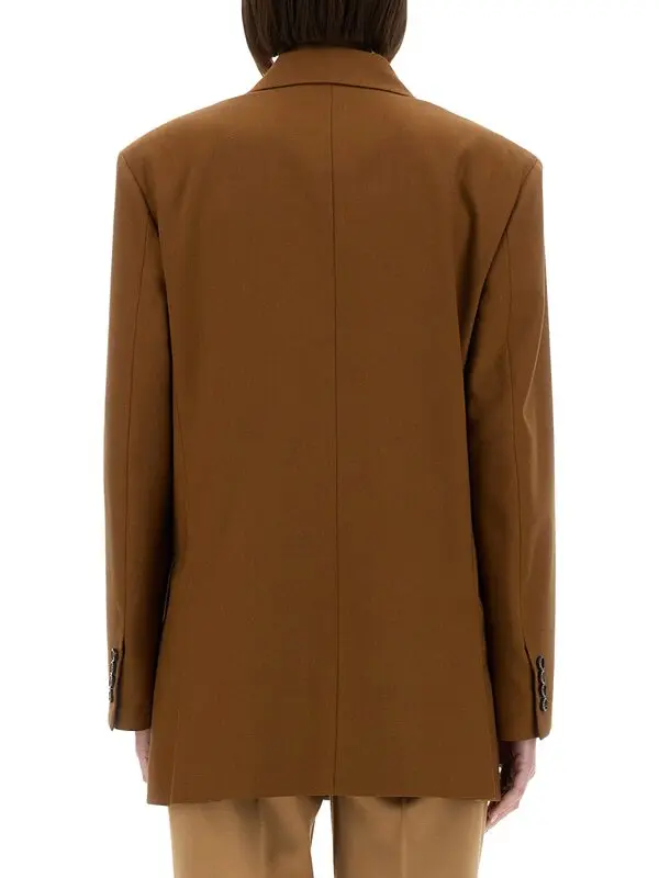 Max Mara Wool Blend Double-breasted Jacket - Brown