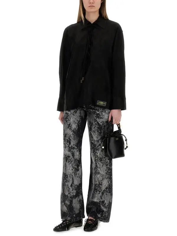 GANNI Jacquard Satin Shirt