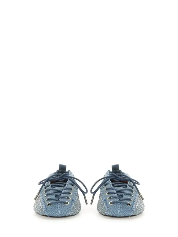 GANNI Lace-up Ballerina Flats