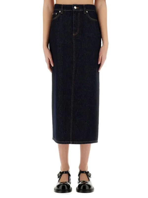 Moschino Long Denim Skirt - Blue