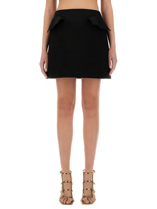 Alexander McQueen Wool Mini Skirt - Black
