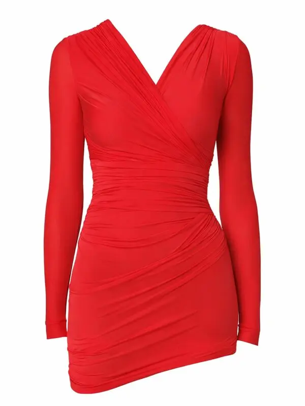 Balenciaga Draped Mini Dress - Red