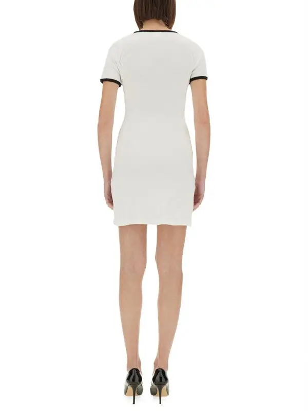 COURREGES Slim Fit Contrast Trim Mini Dress