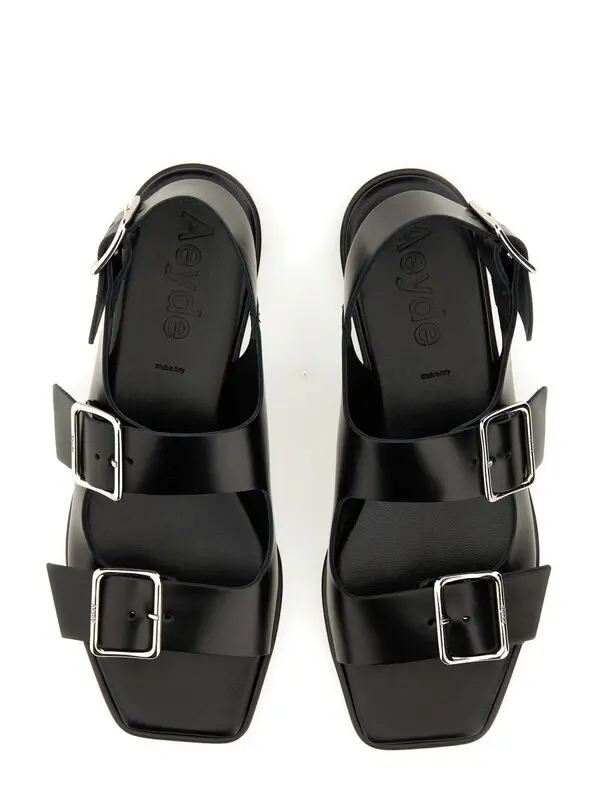 AeydĒ Tekla Leather Sandals - Black