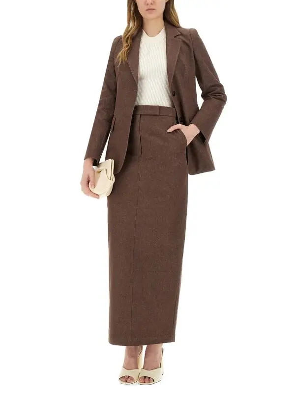 Max Mara Long Skirt Pianosa - Brown