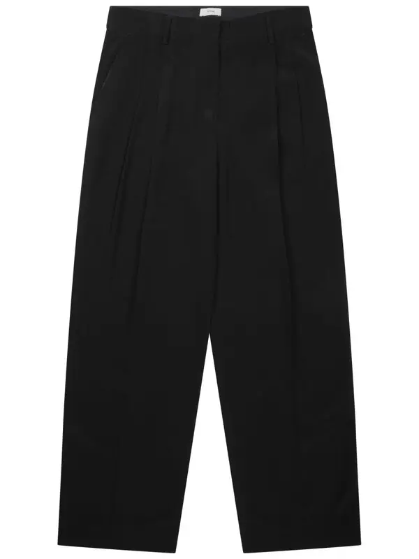 TOTEME Straight Pleated Pants - Black
