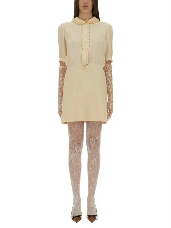 Valentino Garavani Crepe Couture Short Dress - Cream