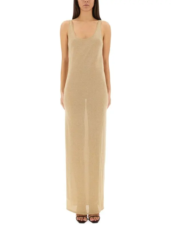 Saint Laurent Lurex Knit Dress - Gold