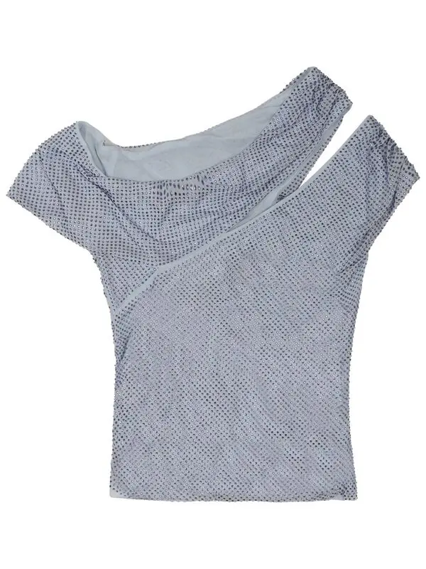 SELF-PORTRAIT Asymmetrical Top With Rhinestones