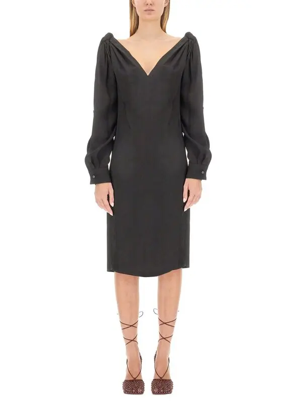 Bottega Veneta Viscose Midi Dress - Black