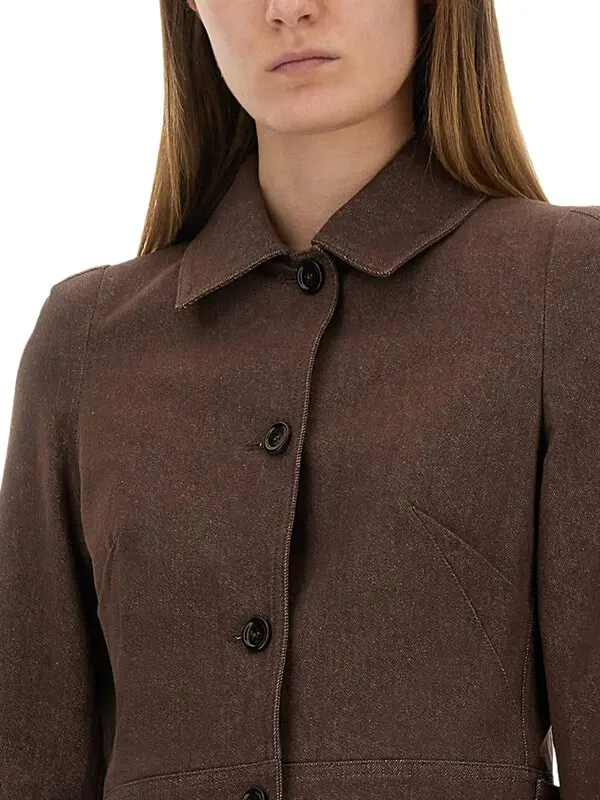Max Mara Cropped Cotton Jacket - Brown