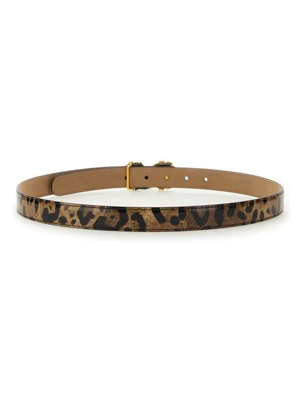 Dolce & Gabbana Leopard Print Leather Belt