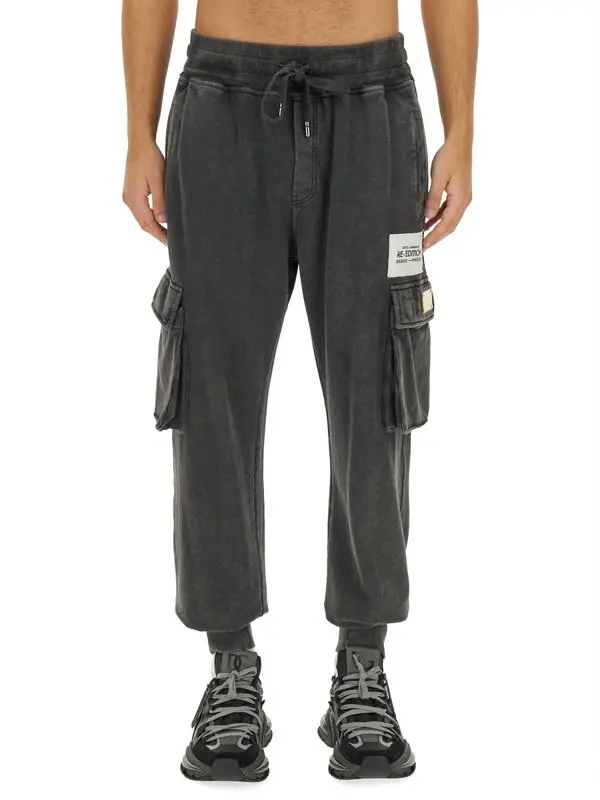 Dolce & Gabbana Jogging Pants With Logo - Gray