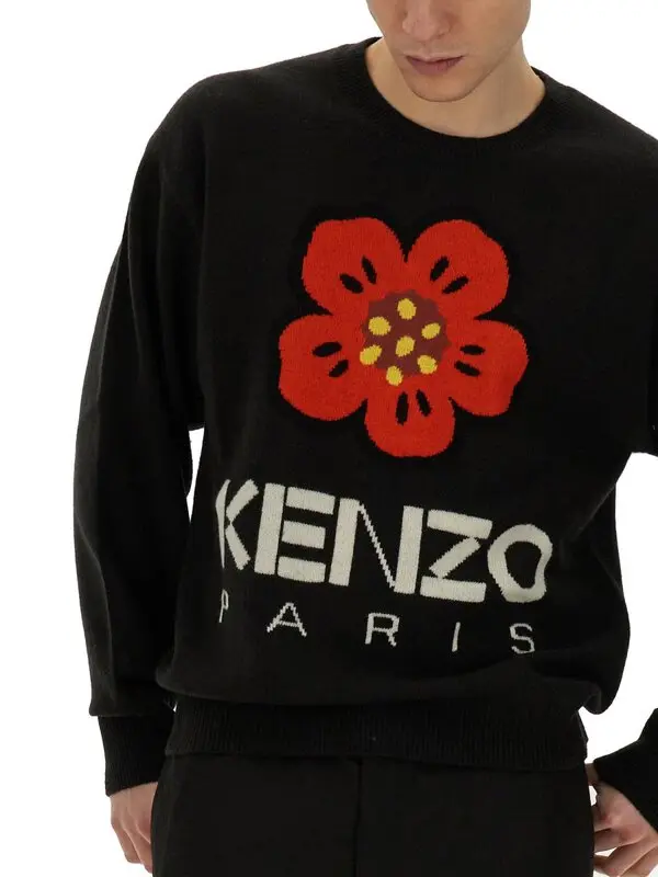 Kenzo Boke Flower Embroidered Wool Jersey