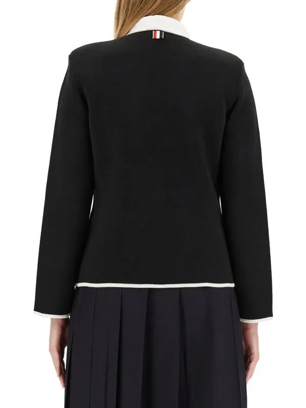 Thom Browne Single-breasted Collarless Jacket - Black