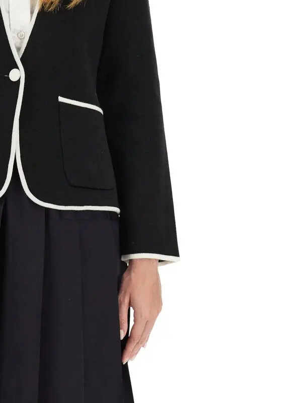 Thom Browne Single-breasted Collarless Jacket - Black