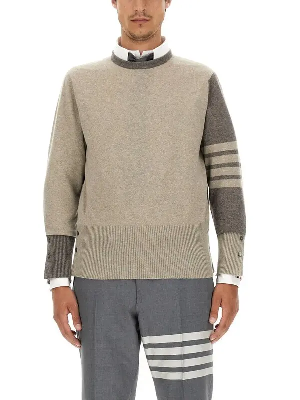 Thom Browne 4-bar Cashmere Pullover - Cream