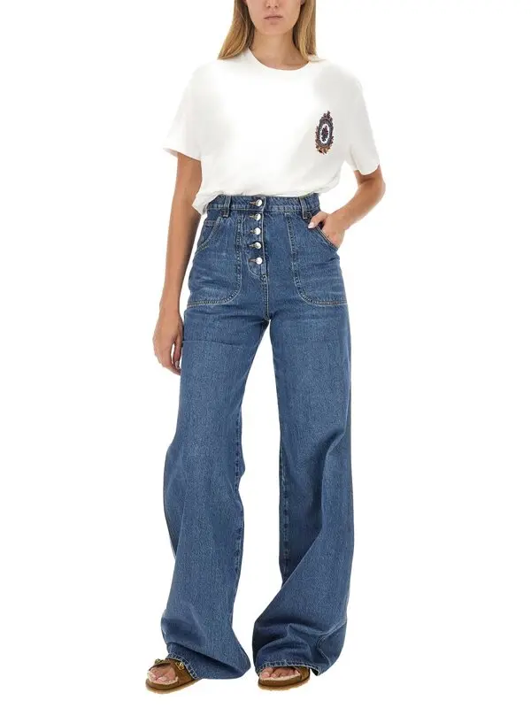 Etro Jeans With Foliage Pockets