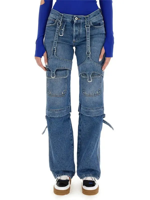 Off-White Cargo Jeans - Blue