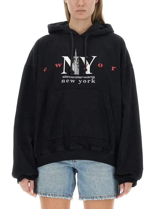 Alexander Wang Logo Hoodie - Black