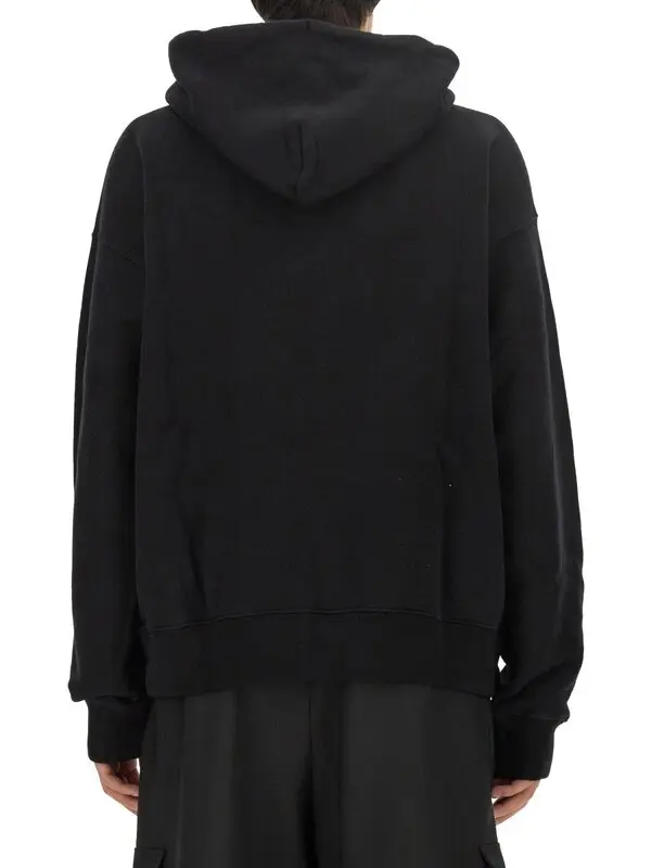 Off-White Oversized Cotton Hoodie With Logo Detail - Black