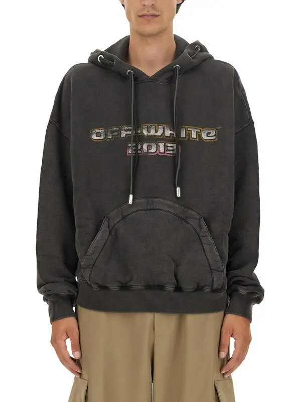 Off-White Sweatshirt With Print - Black