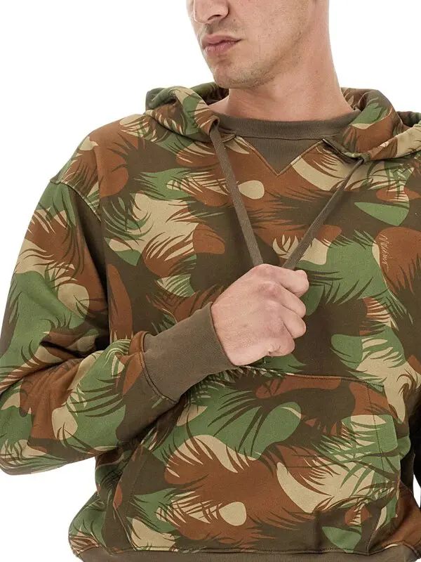 Moschino Camouflage Drawstring Hooded Sweatshirt - Green