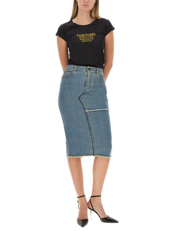 TOM FORD Slim Fit Logo T-shirt - Black