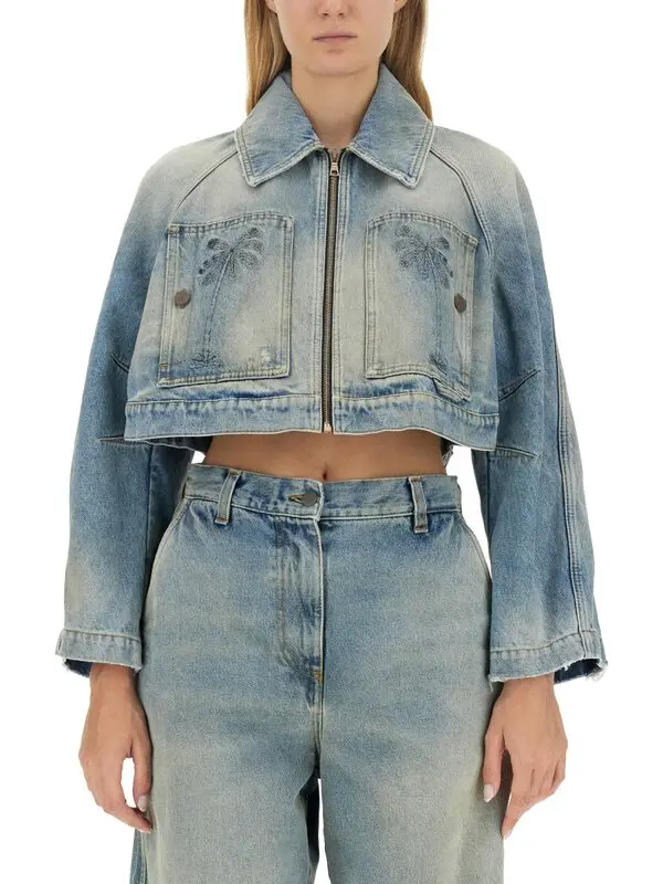 Palm Angels Cropped Fit Jacket - Multicolor