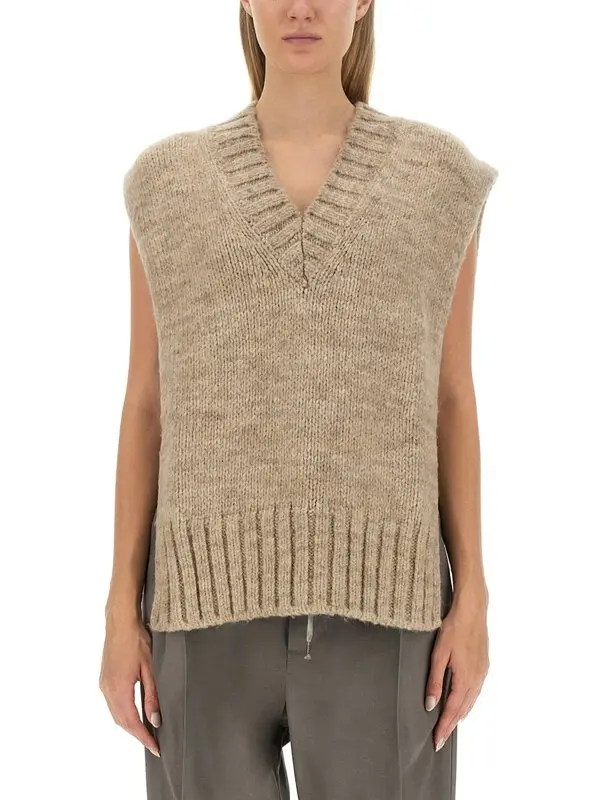 MAISON MARGIELA Knitted Vest - Cream