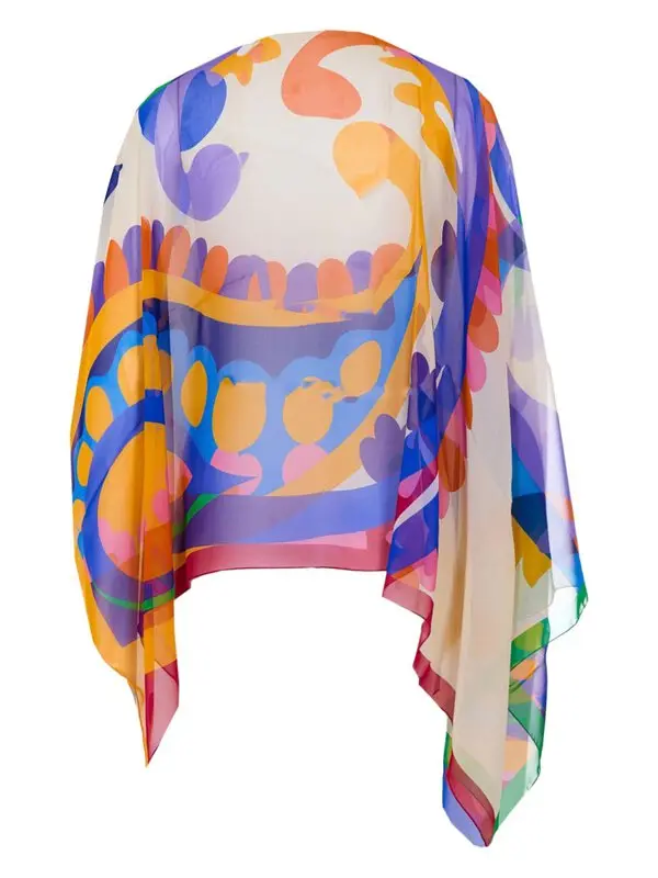 Etro Asymmetrical Paisley Print Poncho
