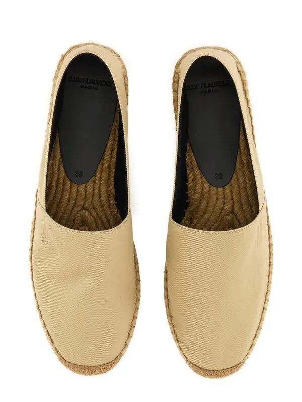 Saint Laurent Espadrille In Gabardine - Cream