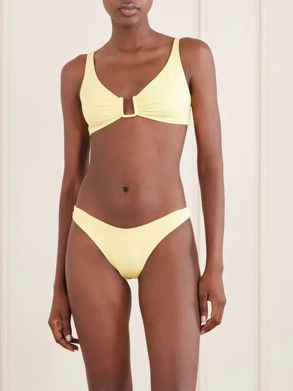 AWAY THAT DAY Palma Gathered Bikini Top - Yellow
