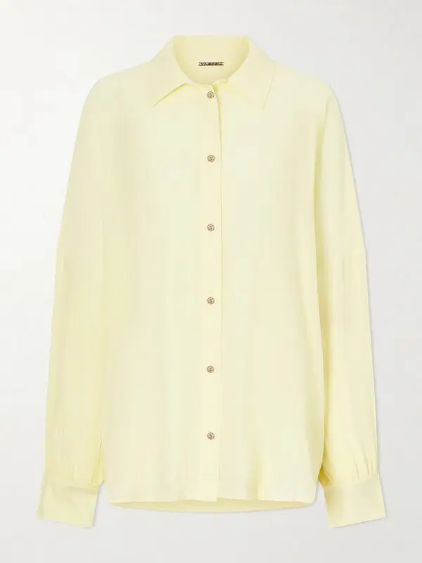 AWAY THAT DAY Maldives Crepon Oversized Shirt - Yellow