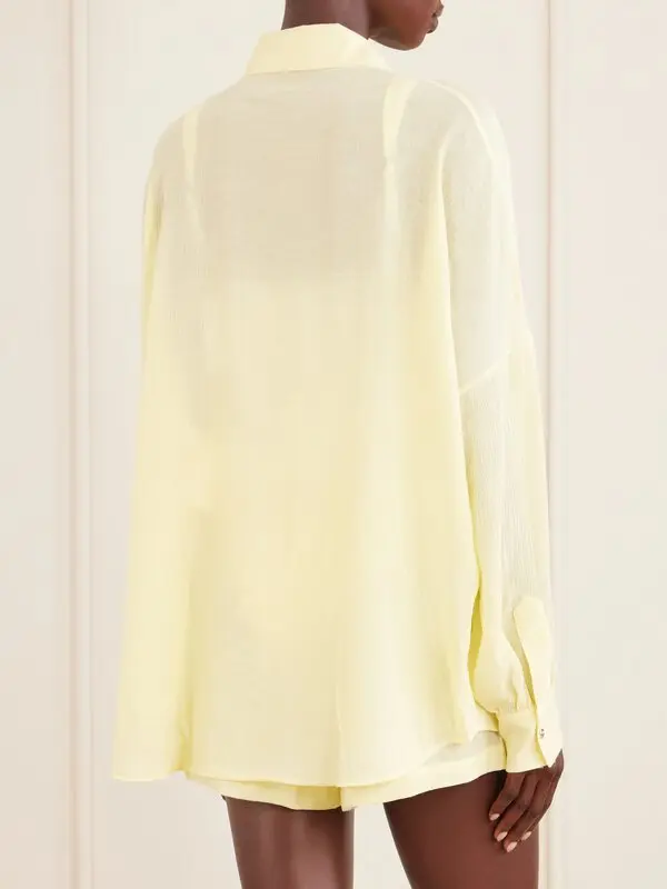 AWAY THAT DAY Maldives Crepon Oversized Shirt - Yellow