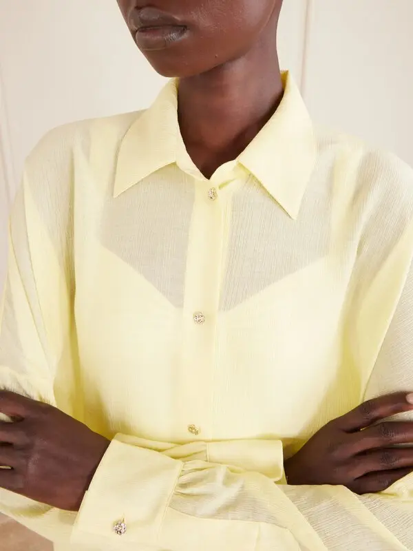 AWAY THAT DAY Maldives Crepon Oversized Shirt - Yellow
