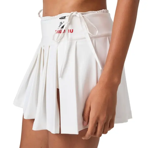 Miu Miu Pleated Stretch Jersey Skirt