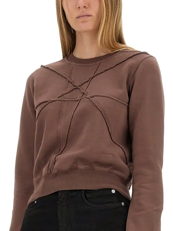 Rick Owens Cropped Cotton Sweatshirt