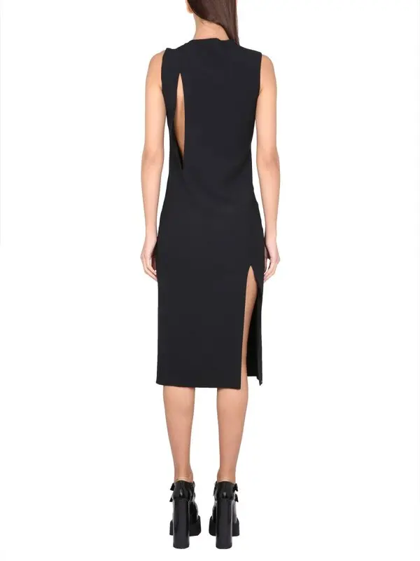 Versace Sleeveless Midi Dress With Cutouts - Black