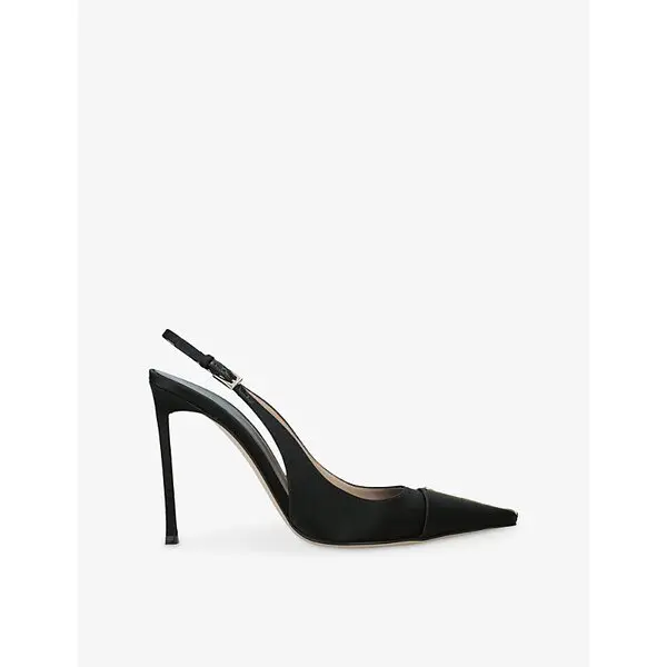TOM FORD Slingback 105 Crystal Satin Pumps - Black
