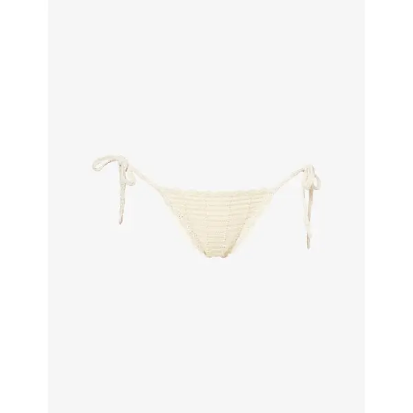 Agua Bendita Alina Baltimora Crochet Bikini Bottoms - Ivory