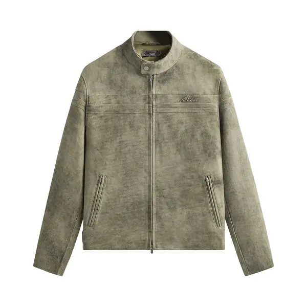 Kith Washed Suede Rossi Moto Jacket 'flagstaff - Tan