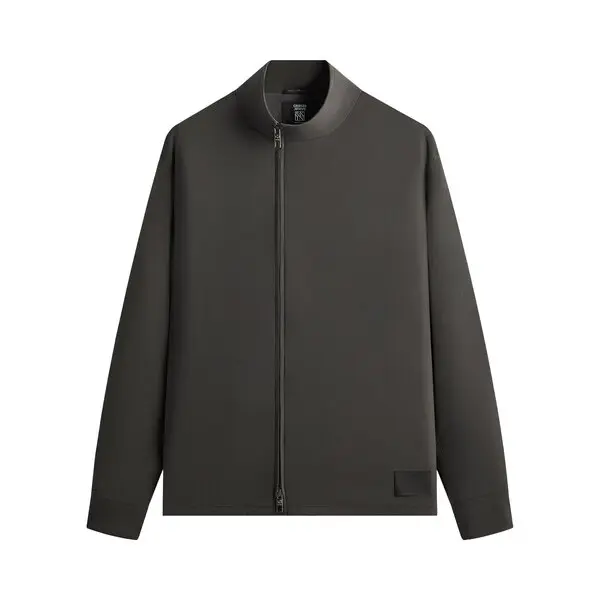 Kith Giorgio Armani & &kin Asymmetrical Zip Front Shirt 'dark Ash