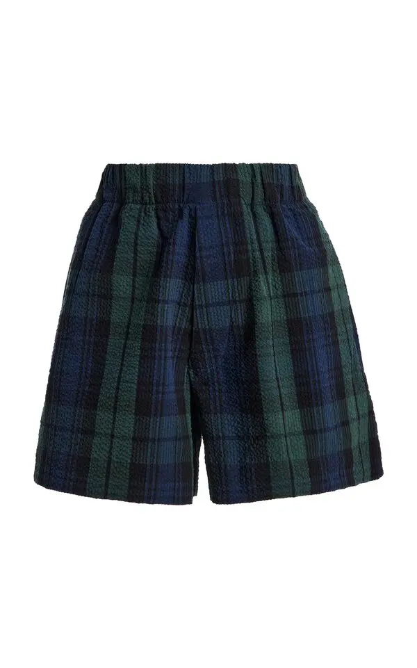 JW Anderson Elasticated Plaid Cotton Shorts - Print