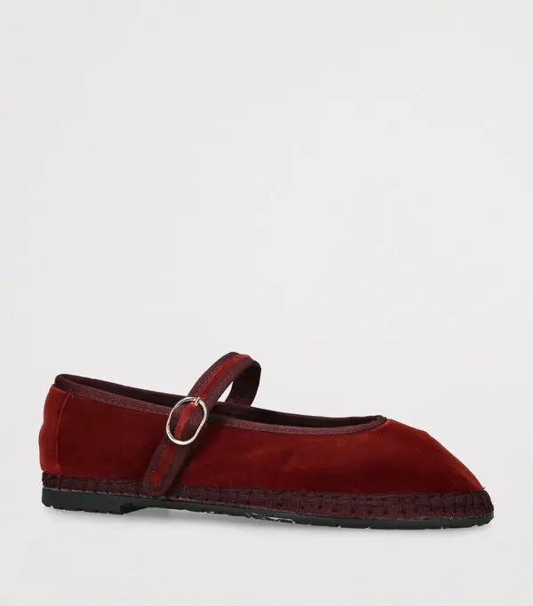FLABELUS Velvet Pierre Mary Janes