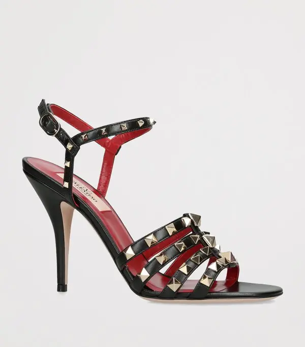 Valentino Garavani Leather Rockstud Heeled Sandals 100