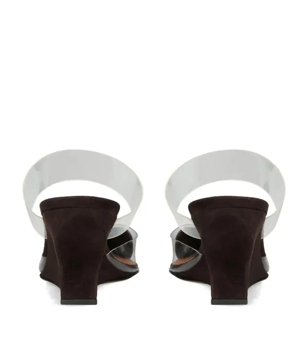 Alaïa Suede Le Coeur Wedge Mules 60